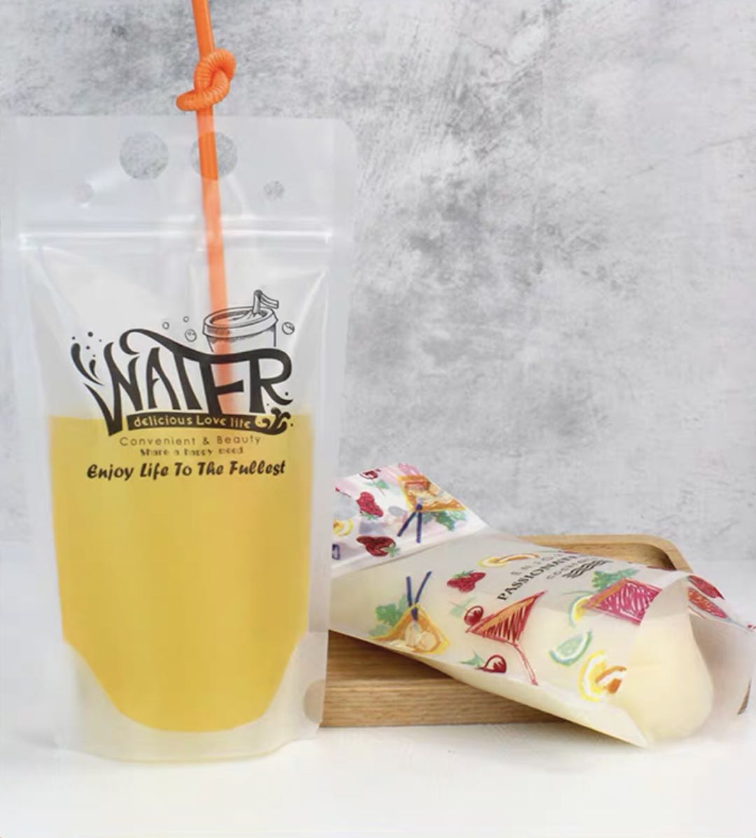 Matte transparent stand up zip lock drink bags - Gozeniths