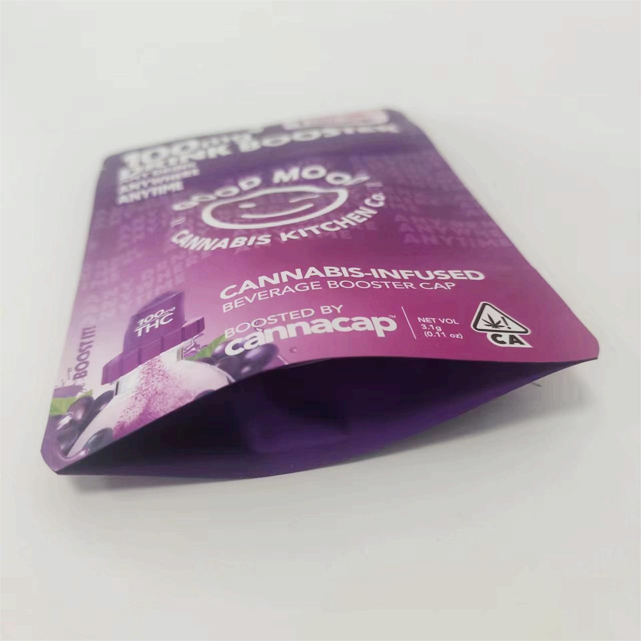 Purple THC stand up bag with child-proof zipper - Gozeniths
