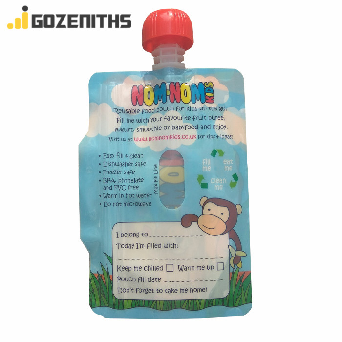 Reusable food spout pouch with zipper for kids - Gozeniths