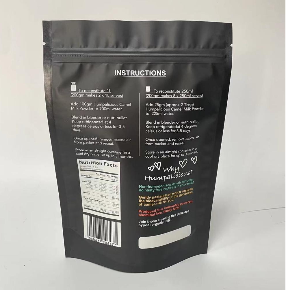 Stand Up Pouches For 200g Camel Milk Freeze Dried Power - Gozeniths