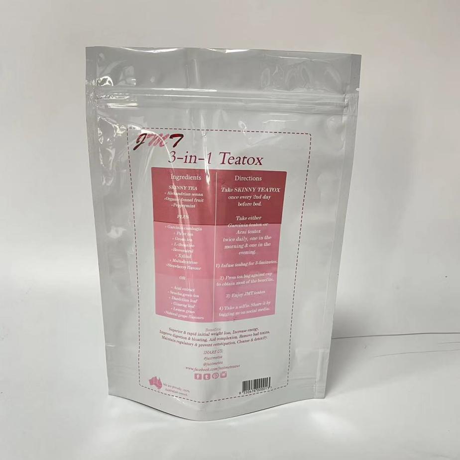 3 IN 1 TeaTox Glossy Customized Printed Stand-Up Bag for 14 Days - Gozeniths