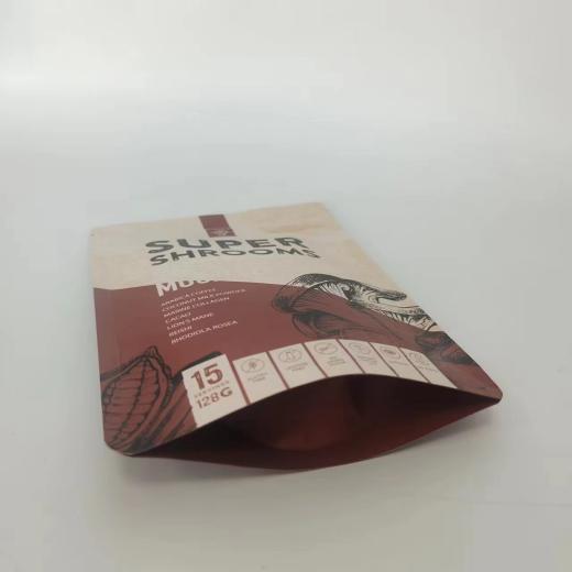 Stand-up kraft paper bags for super cacao mocha and coffee packaging