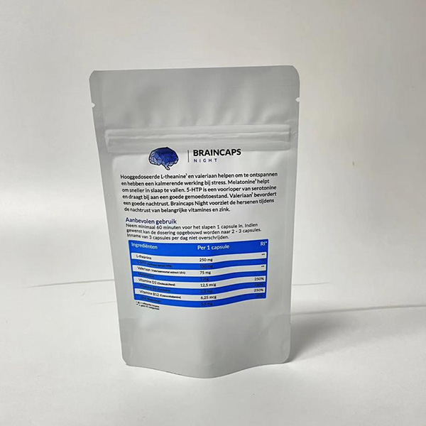 Braincaps Night Capsule Printed Stand Up Pouch with Window - Gozeniths