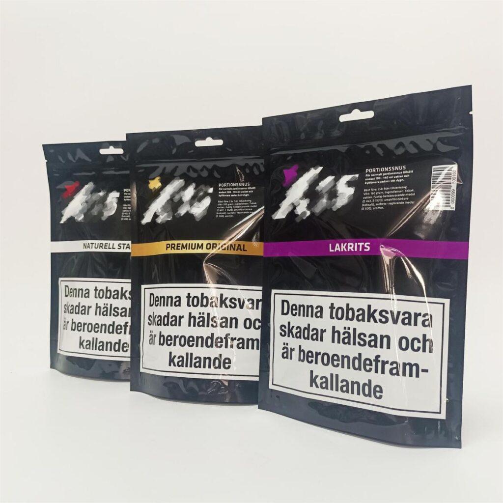 Full Glossy Stand-up Pouches for 1kg Snus Tobacco Packaging - Gozeniths